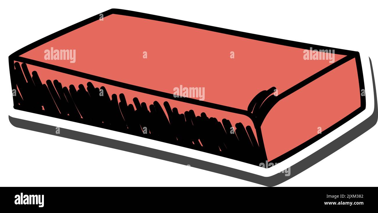 Eraser sticker with shadow on education theme. Back to school. Vector ...