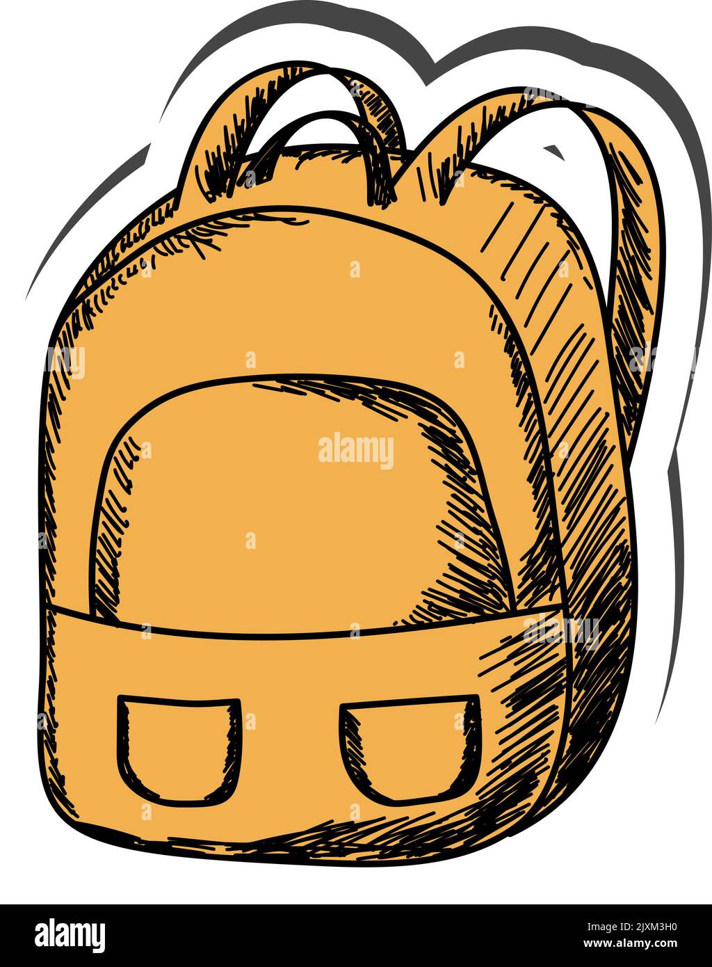School bag sticker with shadow on education theme. Back to school ...