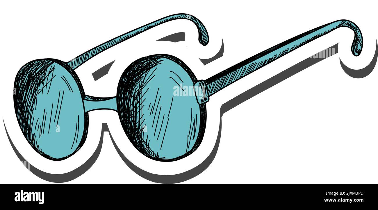 Eyeglasses sticker with shadow on education theme. Back to school ...