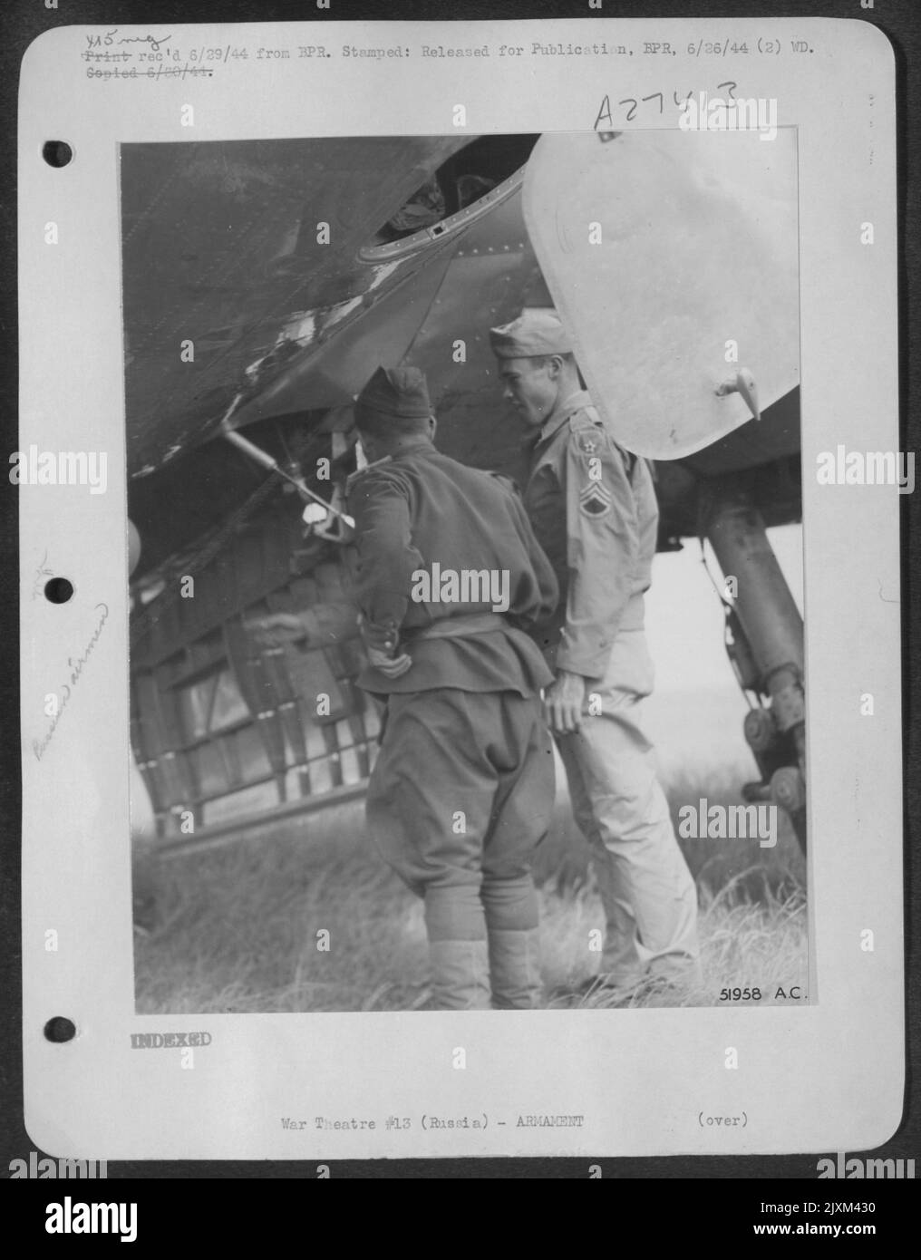 At the new U.S. bomber bases in Russia, an American Sergeant shows a ...