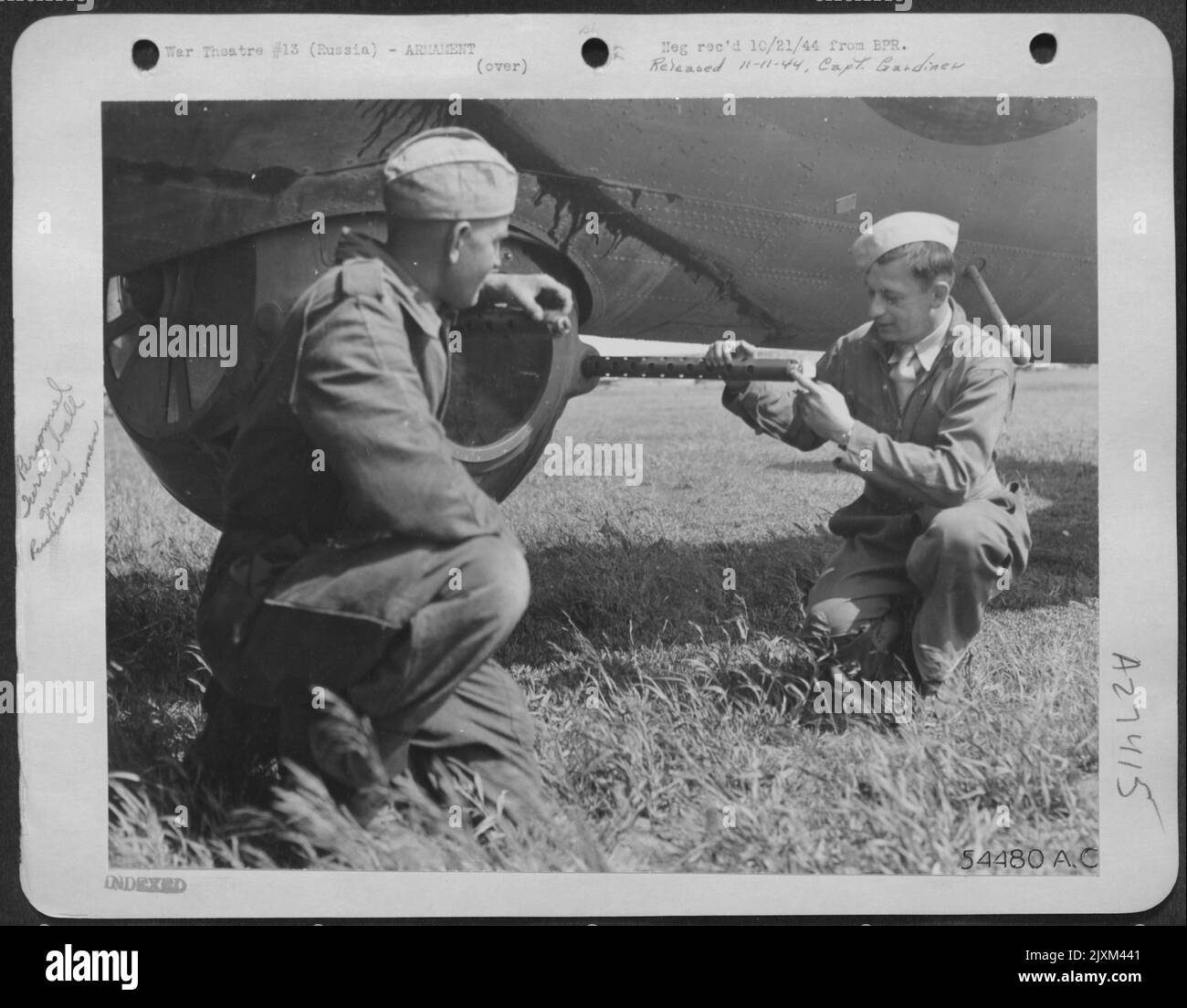 S/Sgt. Daniel Echeard of Berwick, Pa., explains the use of the ball ...