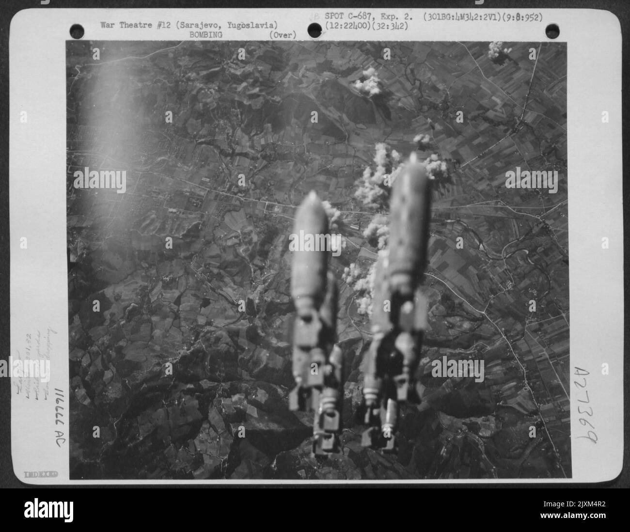 Bombs dropped by planes of the 301st Bomb Group, 32nd Bomb Squadron ...