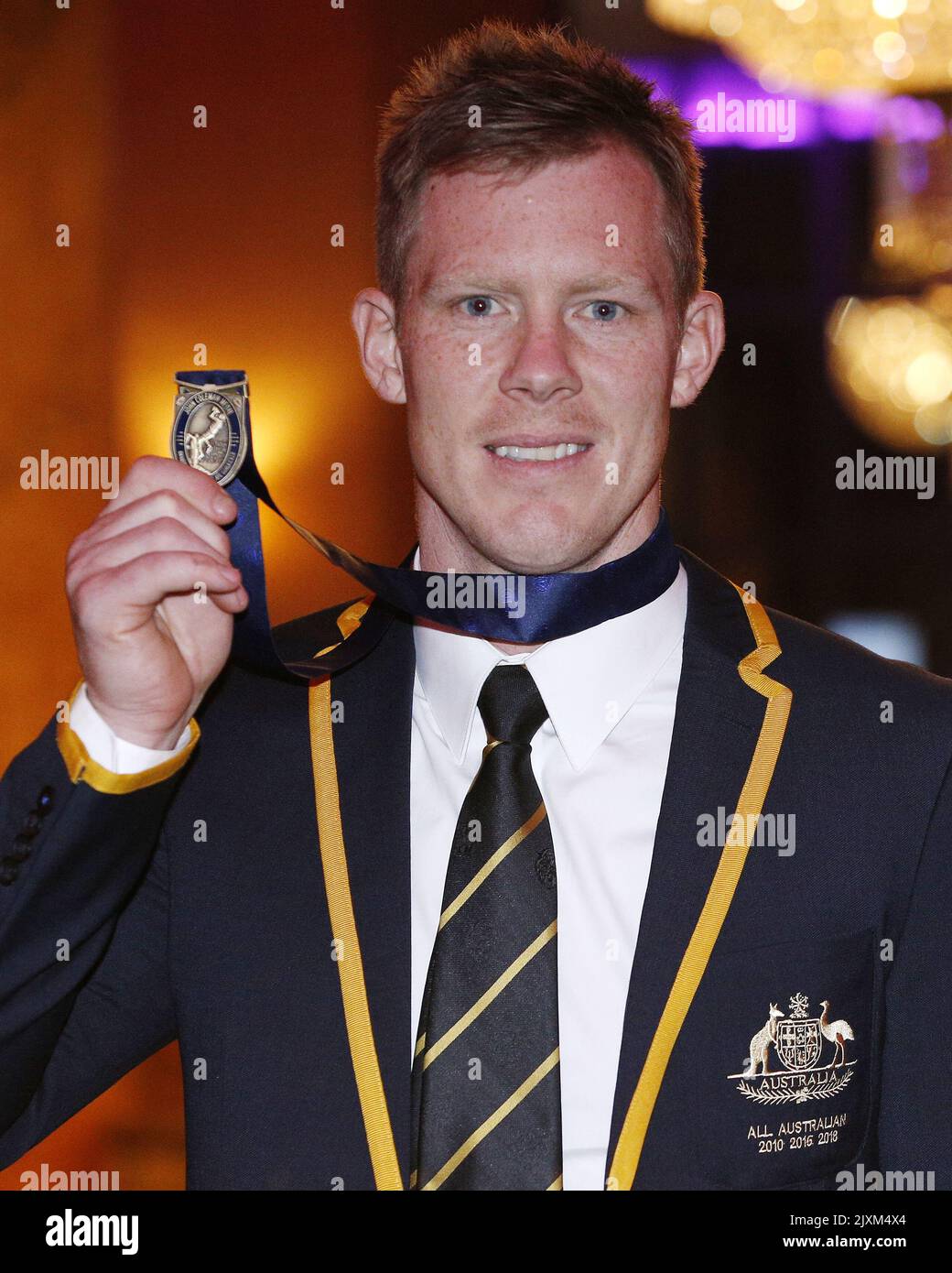 Jack Riewoldt of the Tigers poses for a photo with the 2018 Coleman ...