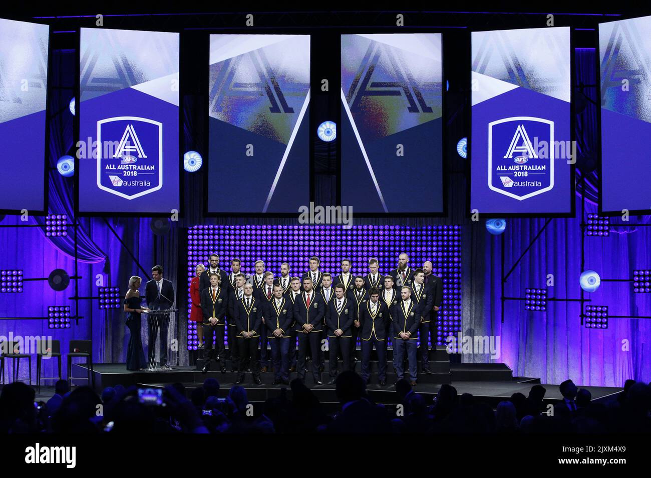 The All-Australian team is seen during the 2018 AFL All Australian ...