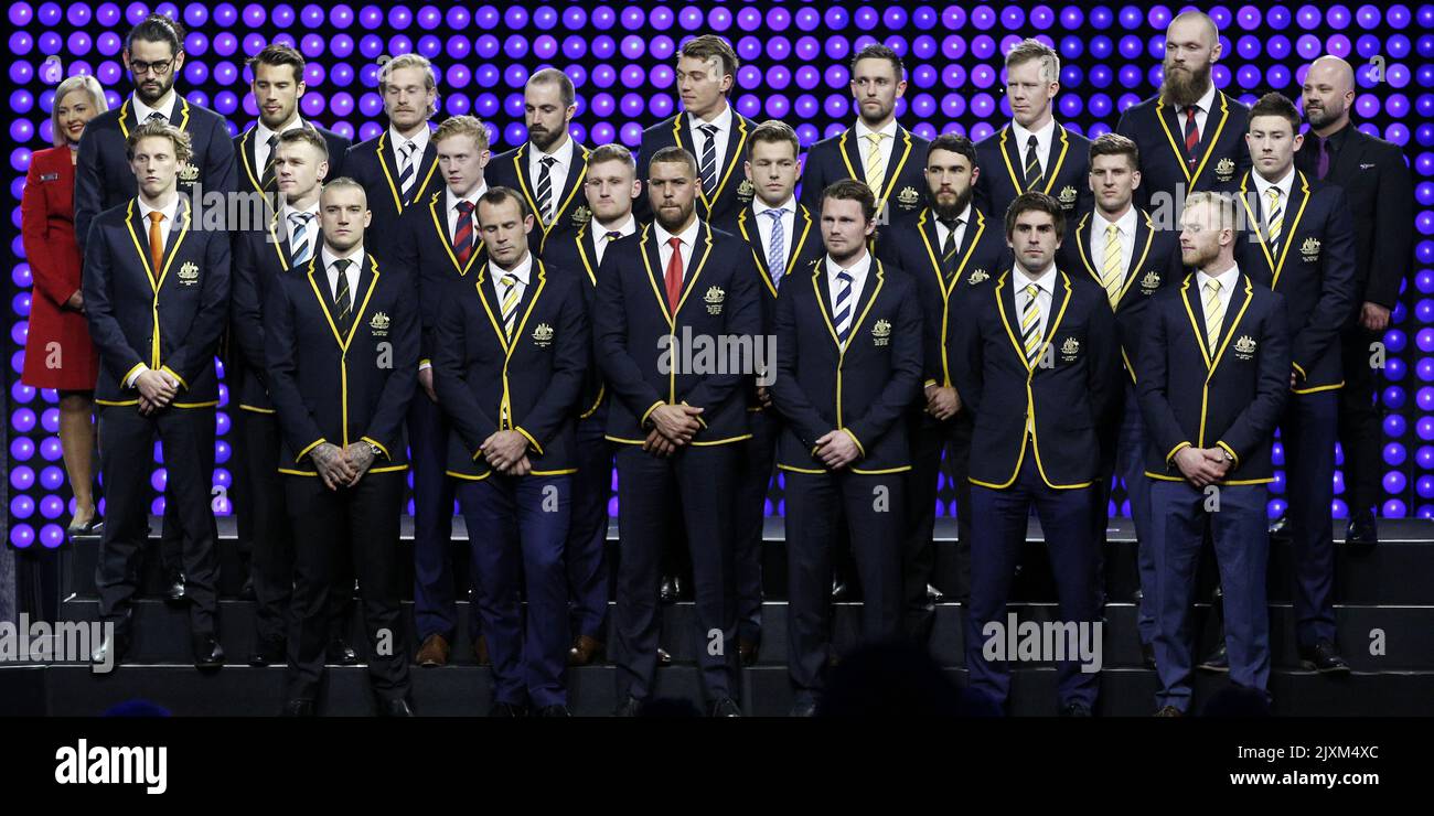 The All-Australian team is seen during the 2018 AFL All Australian ...