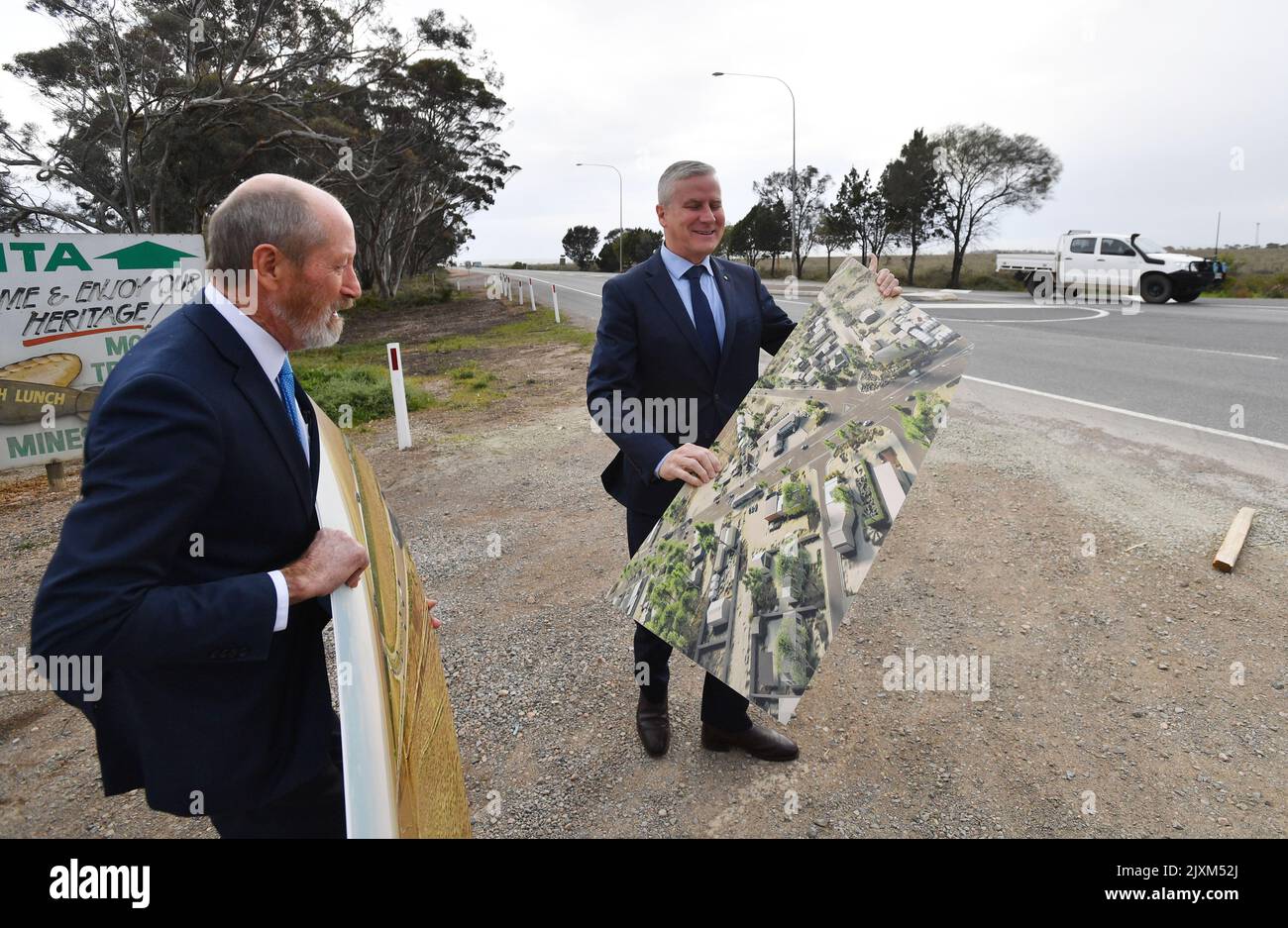 MP Rowan Ramsey and Deputy Prime Minister Michael McCormack are seen ...