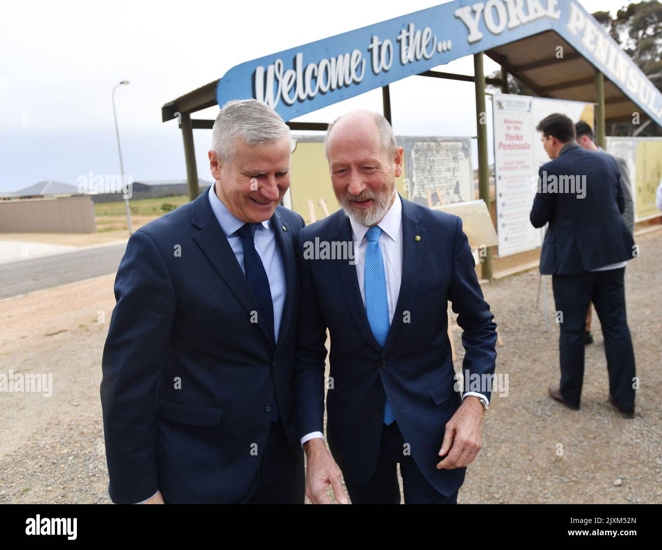 MP Rowan Ramsey and Deputy Prime Minister Michael McCormack are seen ...