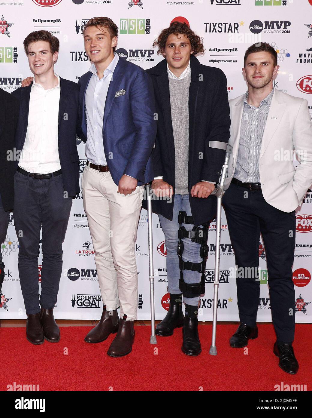 Blues players (L-R) Paddy Dow, Patrick Cripps, Charlie Curnow and Marc ...