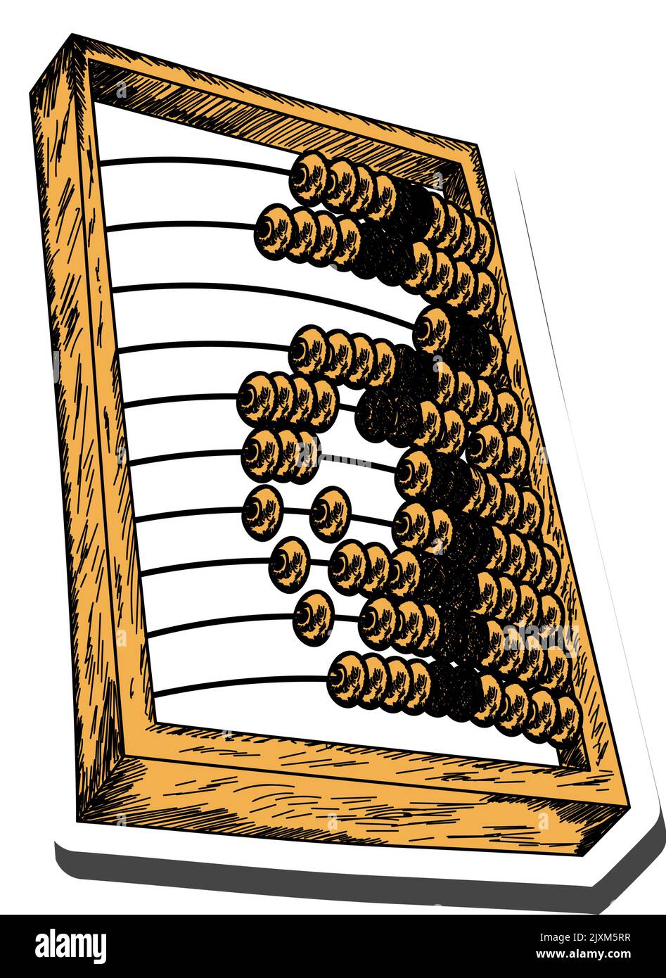 Abacus sticker with shadow on education theme. Back to school. Vector ...