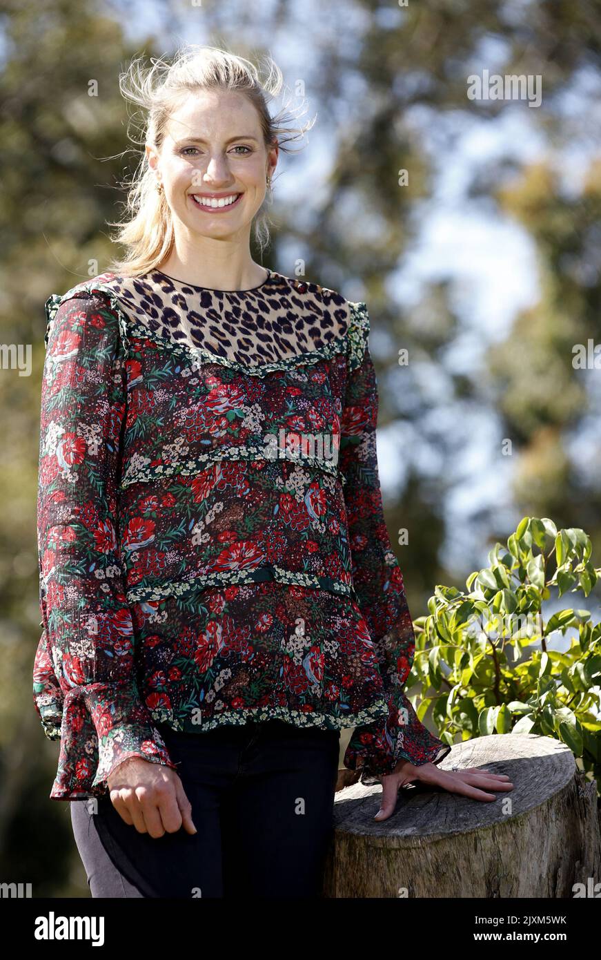 Queensland Firebirds netball player Laura Geitz poses for photographs ...