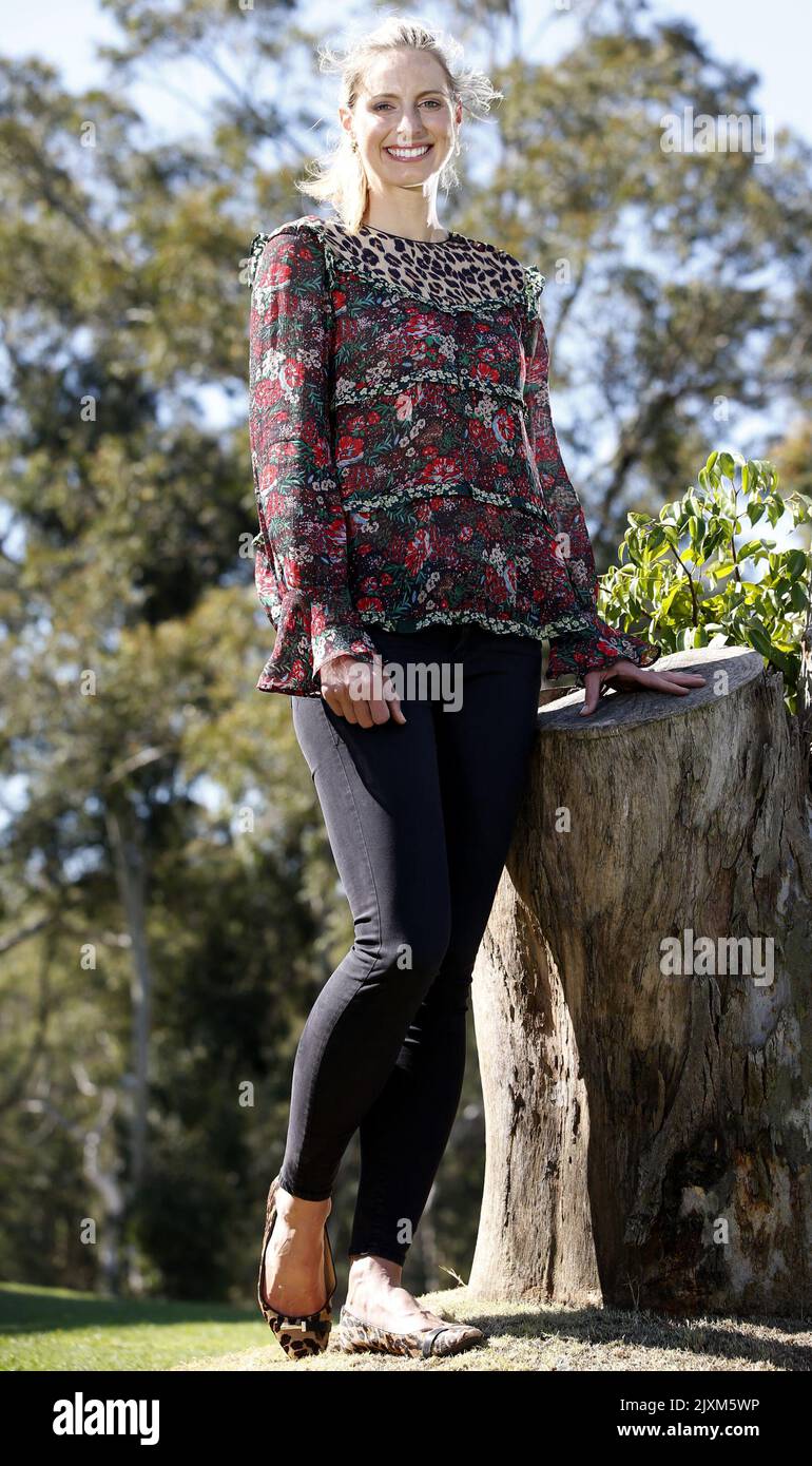 Queensland Firebirds netball player Laura Geitz poses for photographs ...