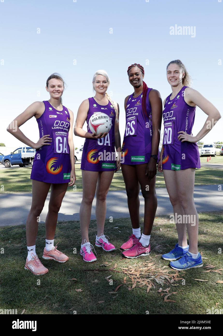 Queensland Firebirds netball players Tippah Dwan (left), Gretel Tippett ...
