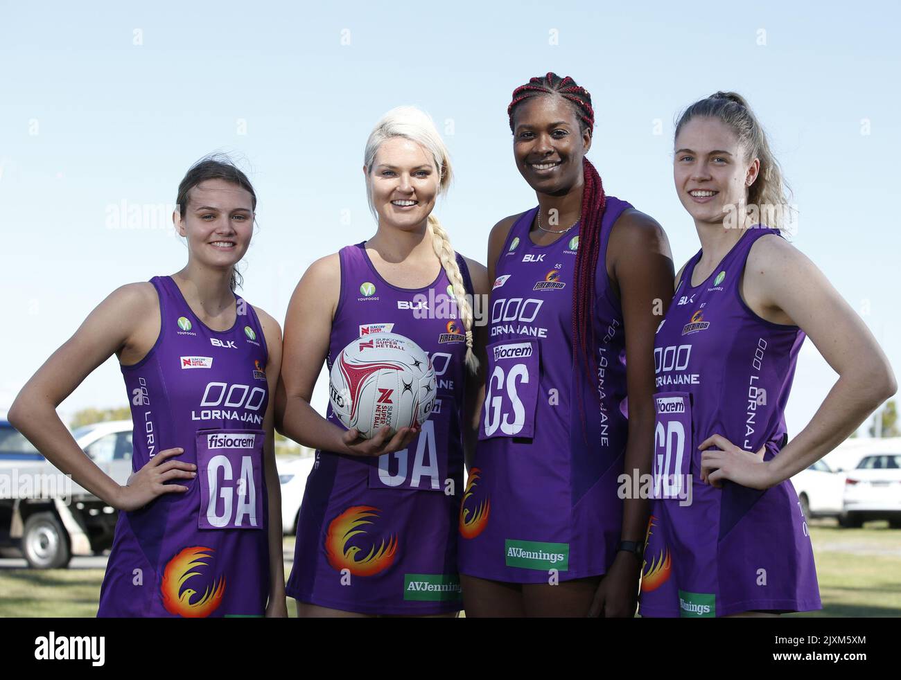 Queensland Firebirds netball players Tippah Dwan (left), Gretel Tippett ...