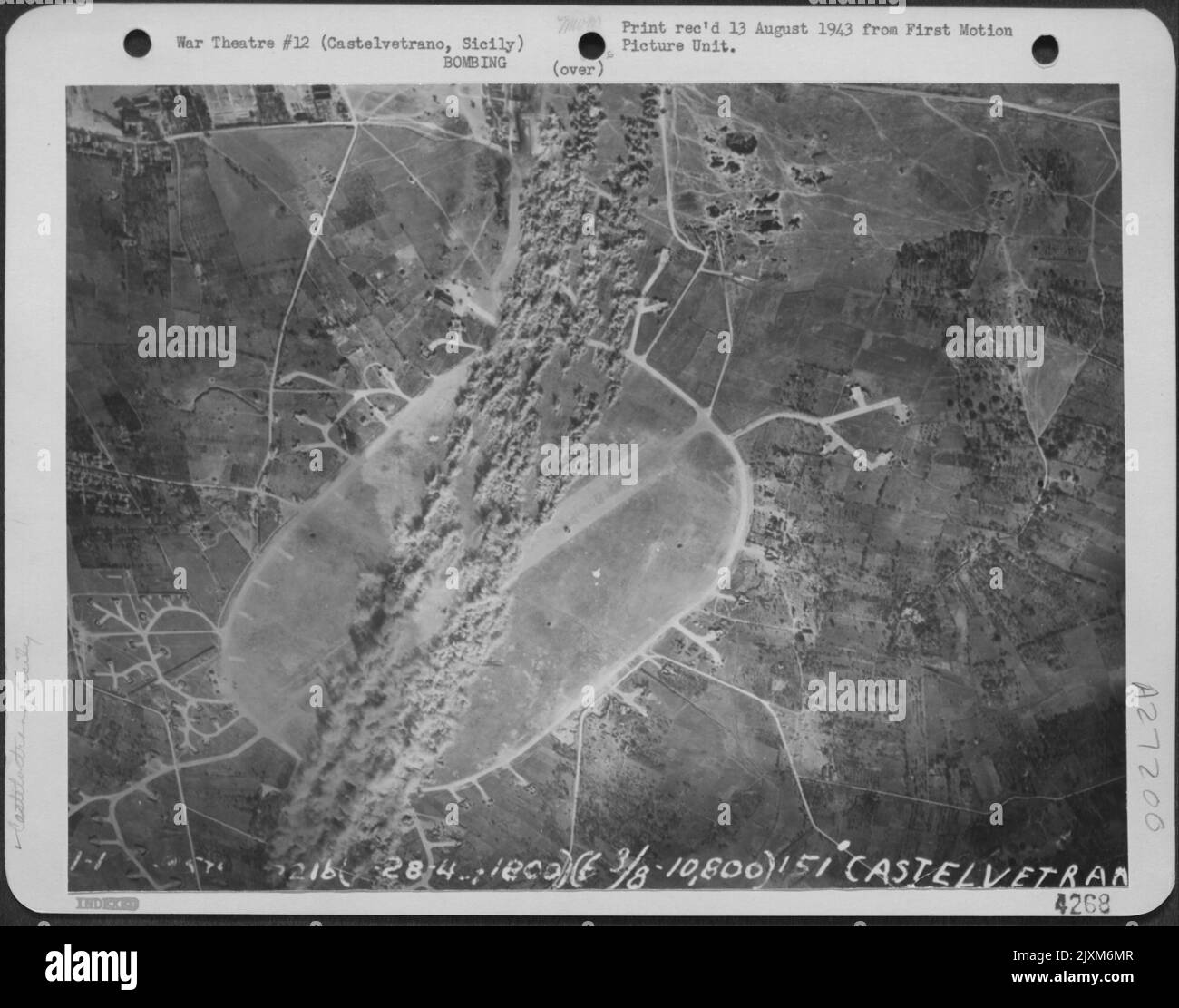 Bombs explode on an airfield near Castelvetrano, Sicily Stock Photo - Alamy