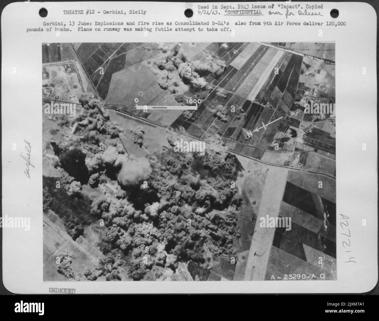 Gerbini, 13 June: Explosions and fire rise as Consolidated B-24's also ...