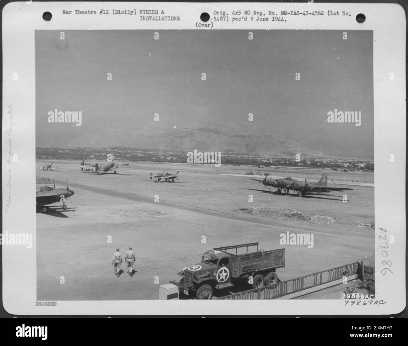General view of an airfield at Palermo, Sicily. 2 October 1943 Stock ...