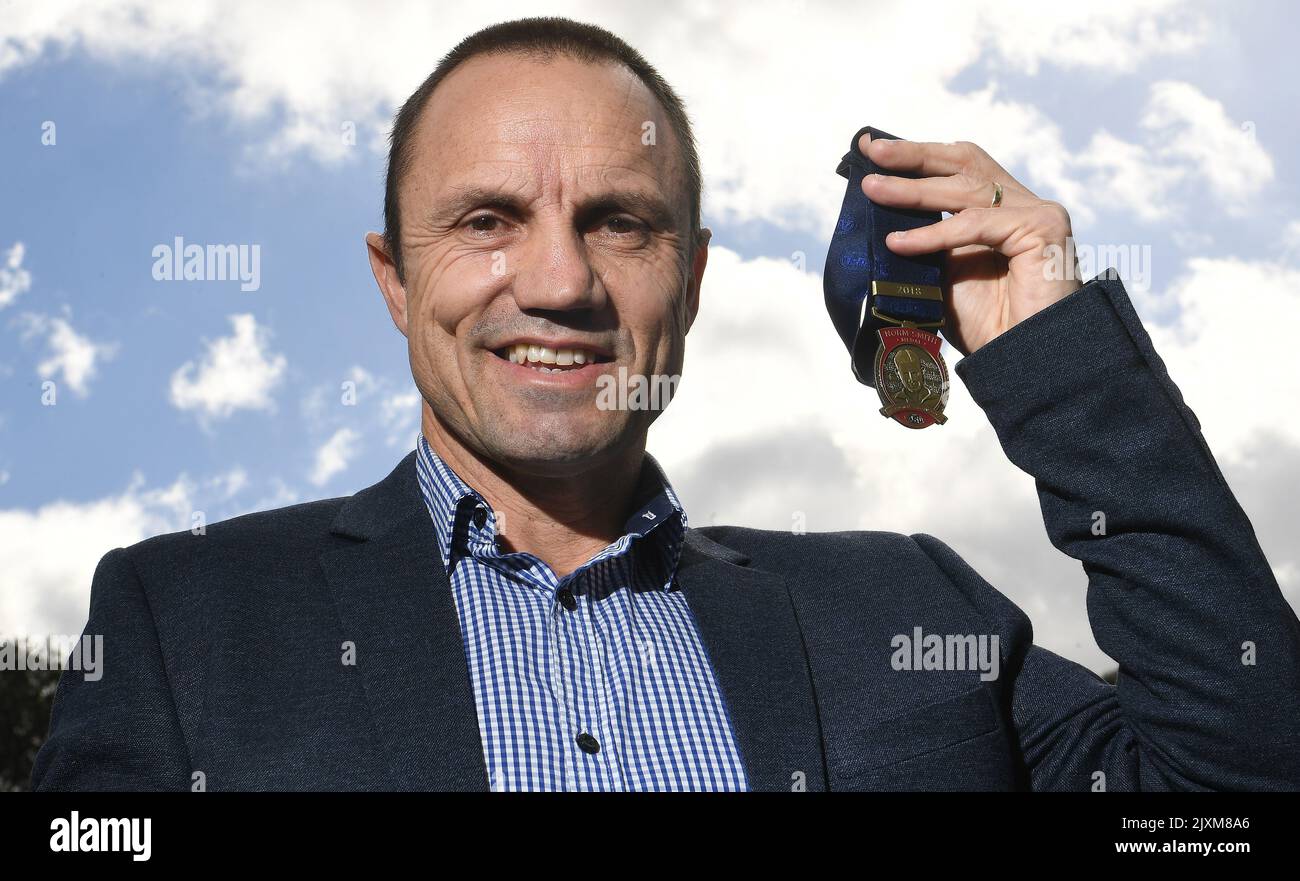 Former AFL footballer and presenter of the 2018 Norm Smith medal Shaun ...