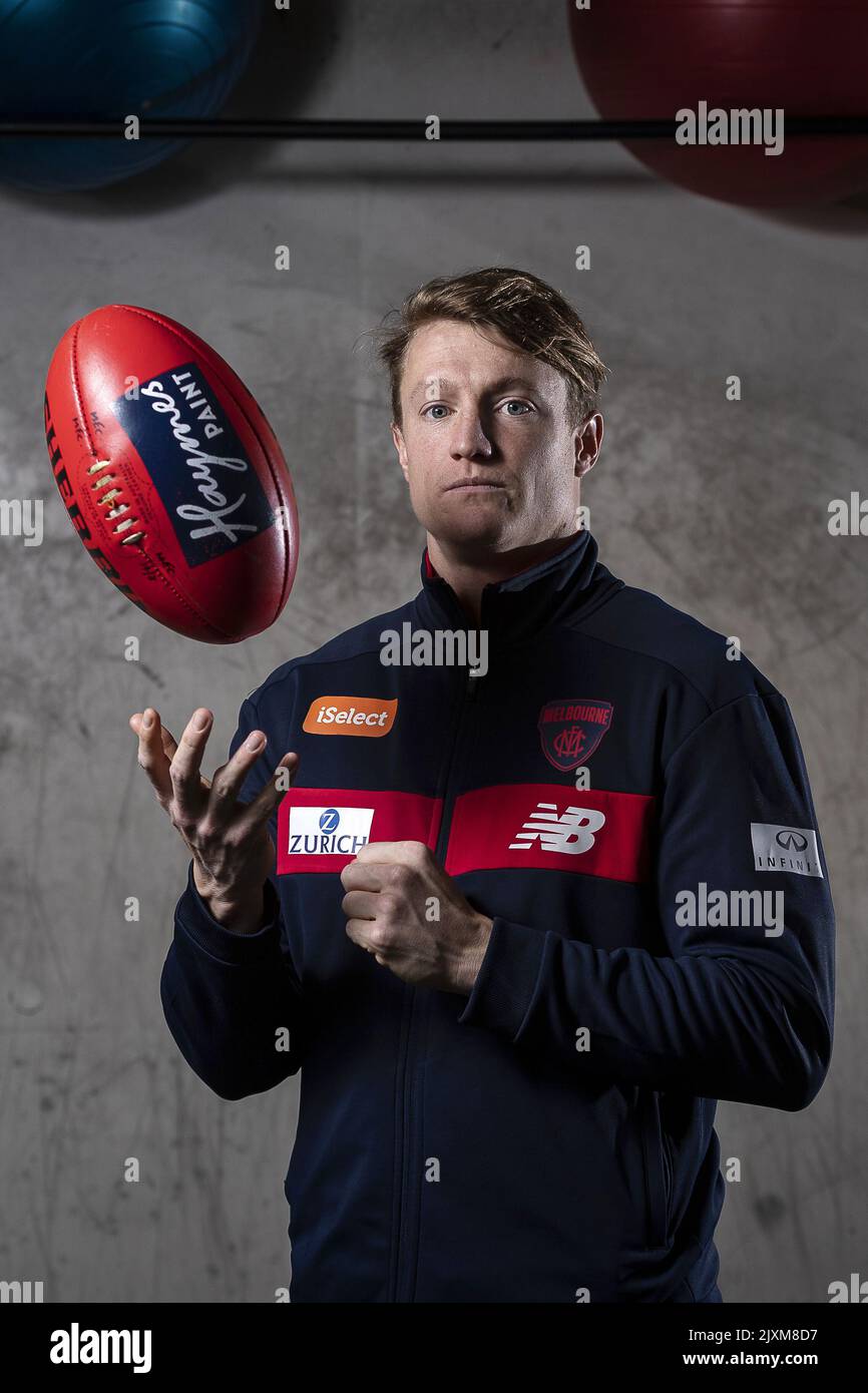 Aaron vandenBerg poses for a photo during a Melbourne Demons media opp ...