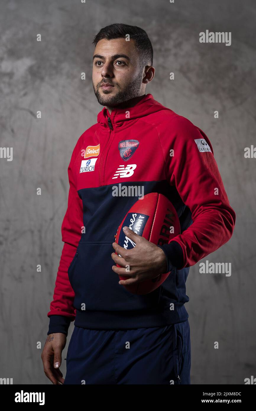 Christian Salem poses for a photo during a Melbourne Demons media opp ...