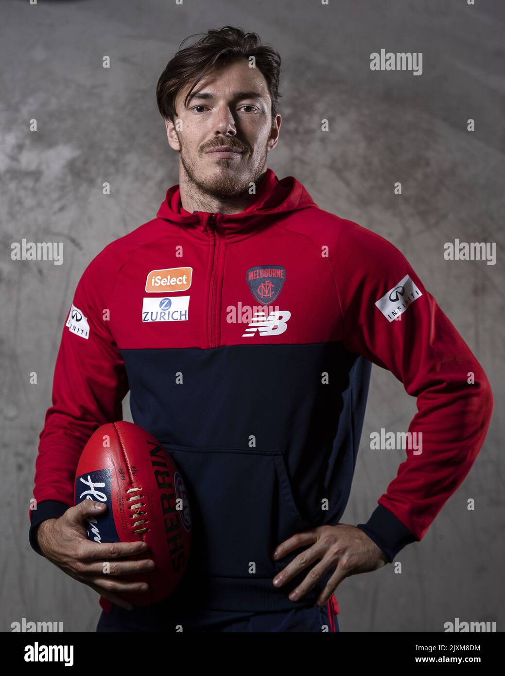 Michael Hibberd poses for a photo during a Melbourne Demons media opp ...