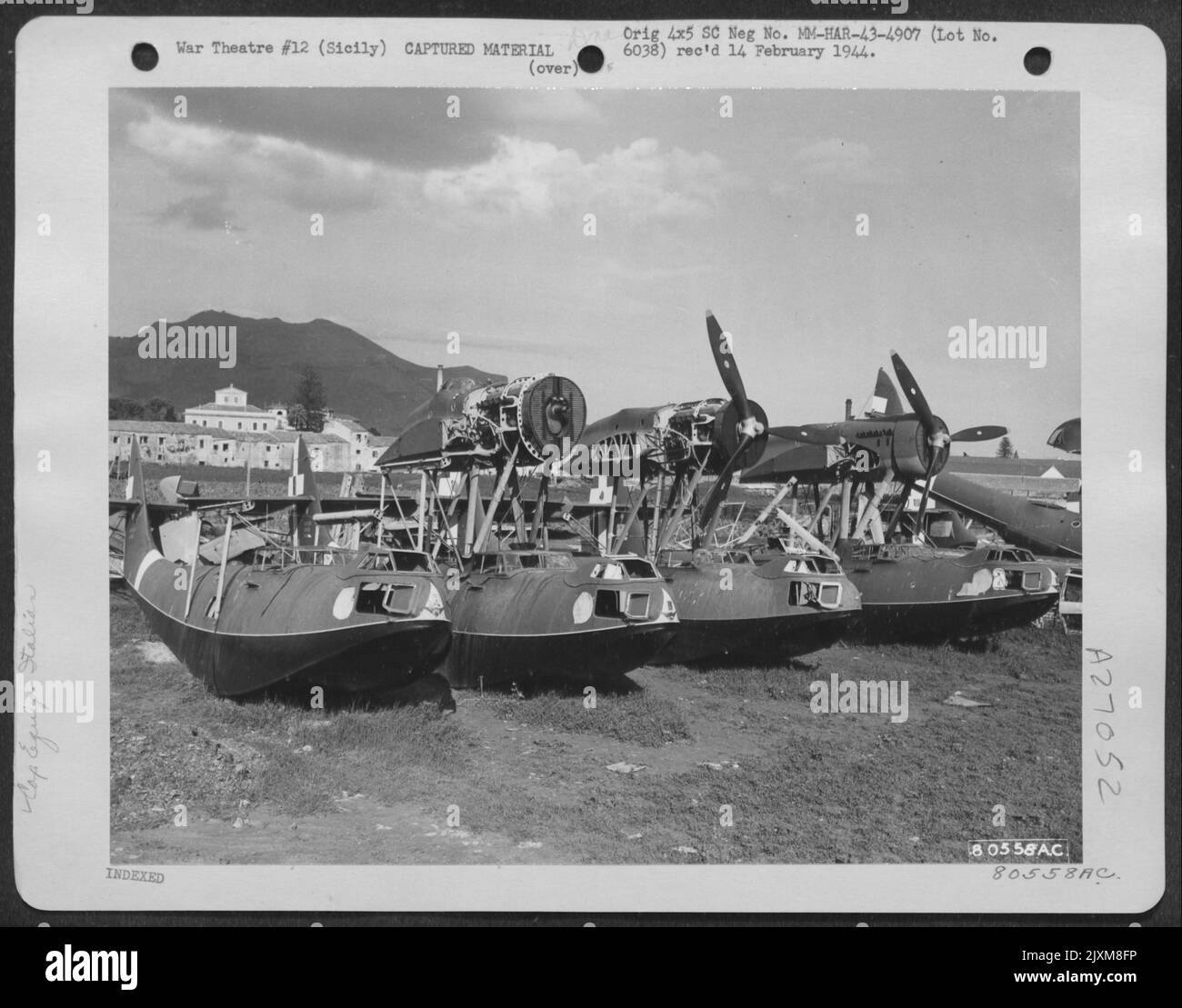 Italian reconnaissance seaplanes, CANP 2-201, are pictured in various ...