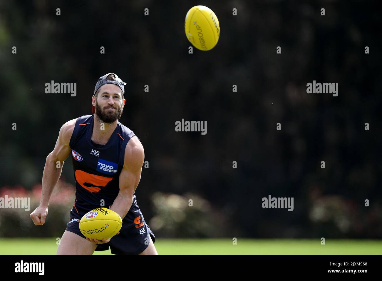GWS Giants co-captain Callan Ward takes part in a training session at ...