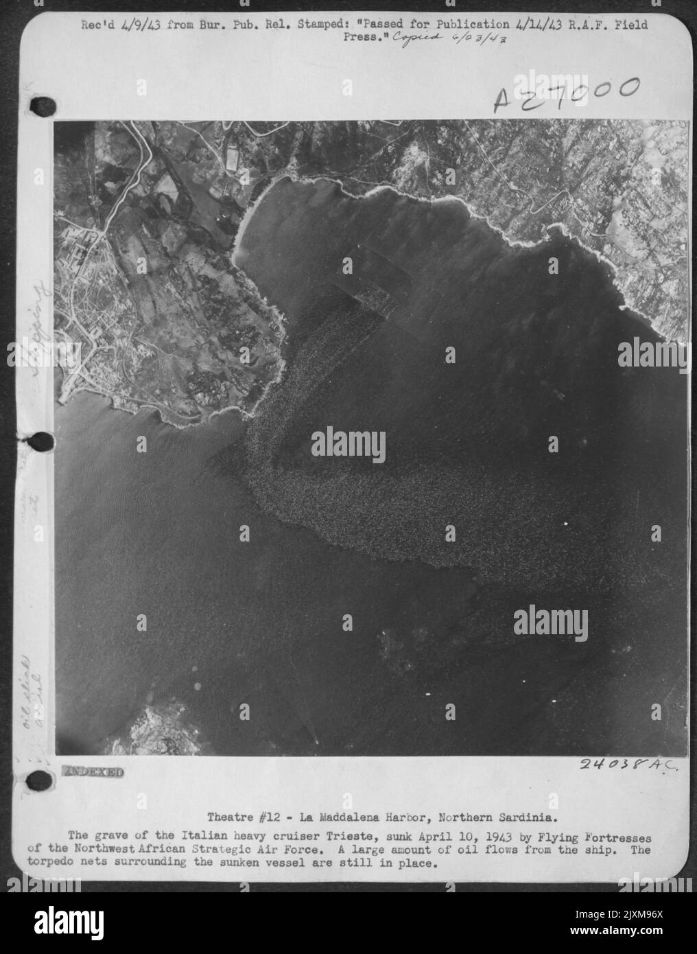 The grave of the Italian heavy cruiser Trieste, sunk April 10, 1943 by ...