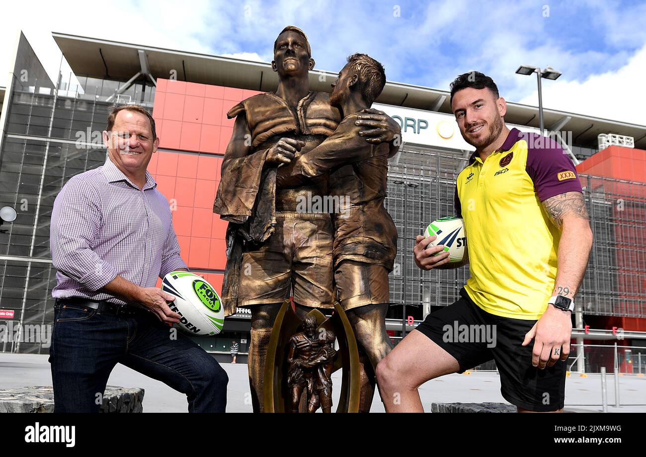 Queensland Origin coach Kevin Walters (left) and Brisbane Broncos ...