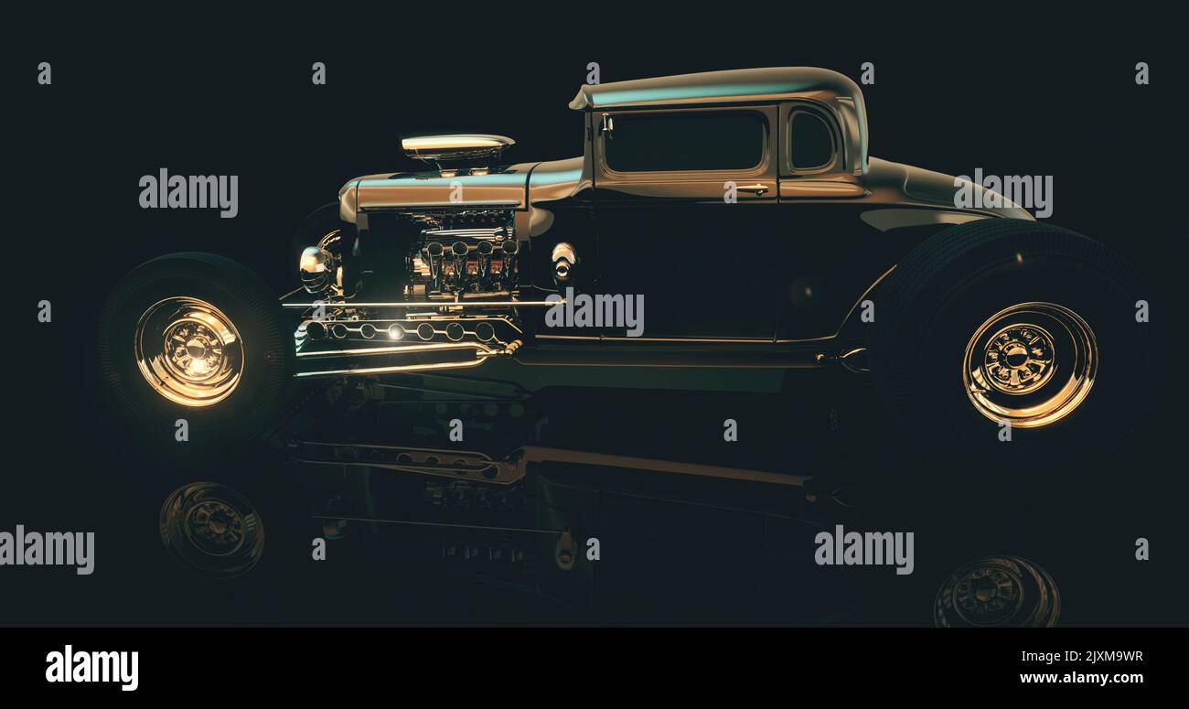 Hot Rod 3D render Stock Photo - Alamy