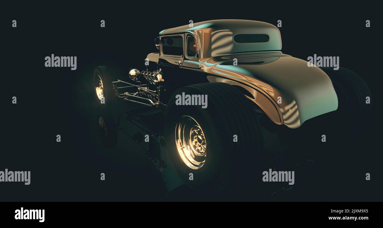 Hot Rod 3D render Stock Photo - Alamy