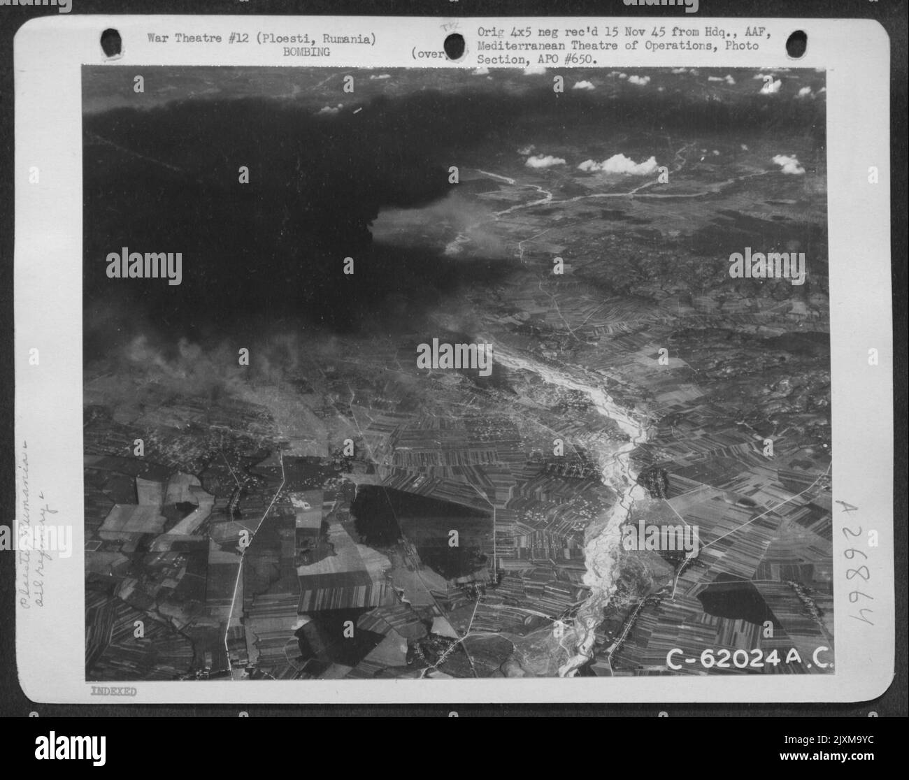 A Heavy Cloud Of Black Smoke Rises From The Oil Refinery At Ploesti ...