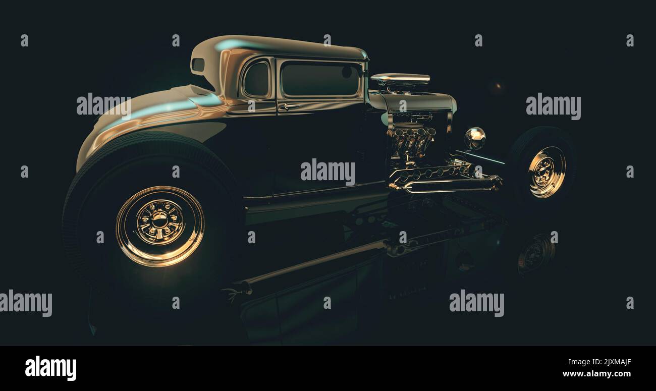 Hot Rod 3D render Stock Photo - Alamy