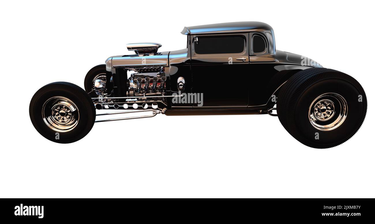 Hot Rod 3D render Stock Photo - Alamy