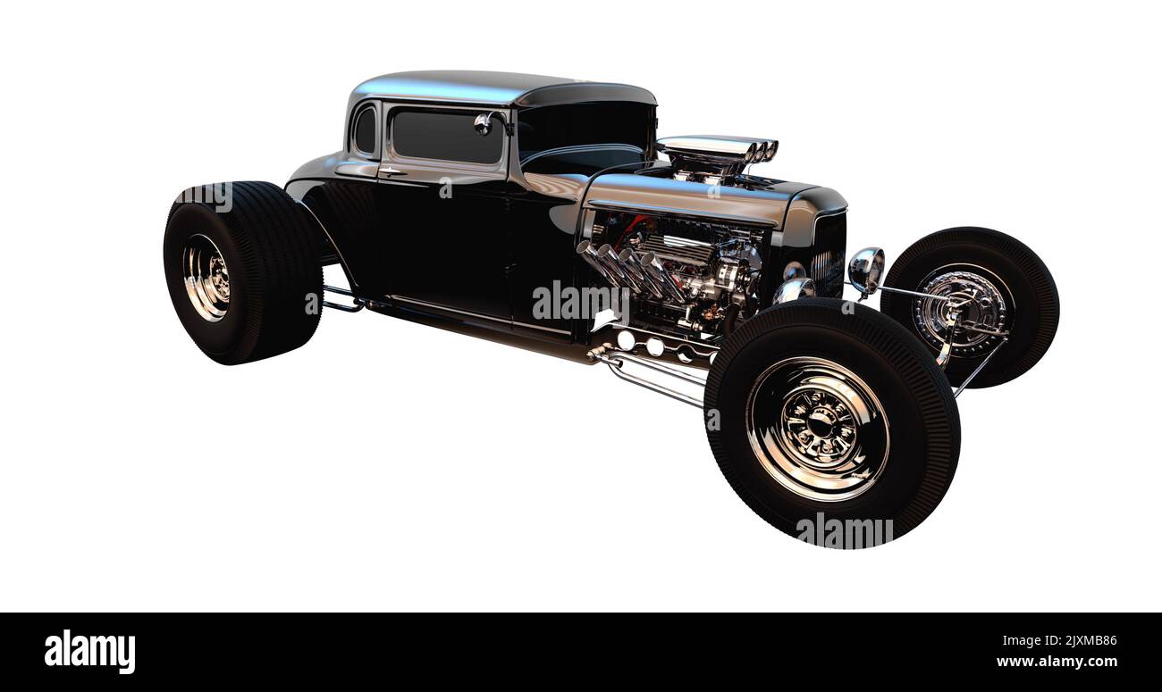 Hot Rod 3D render Stock Photo - Alamy