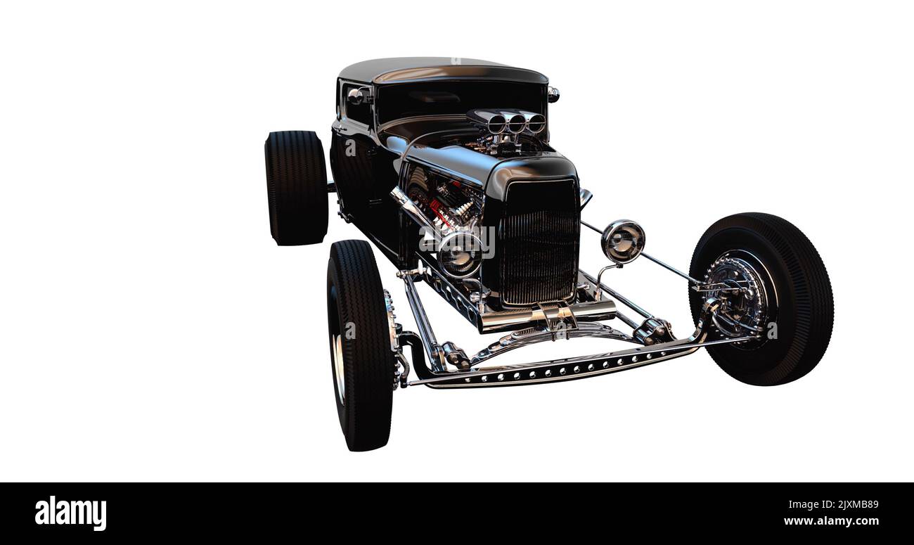 Hot Rod 3D render Stock Photo - Alamy