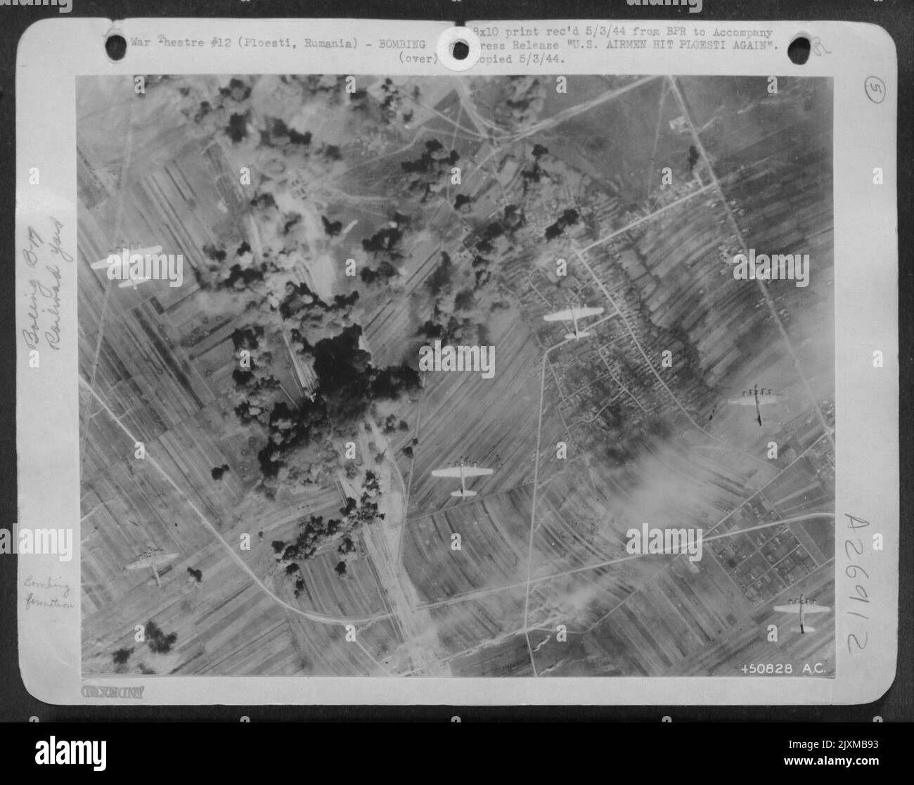 This Mediterranean Allied Air Force photo shows six Boeing B-17 Flying ...