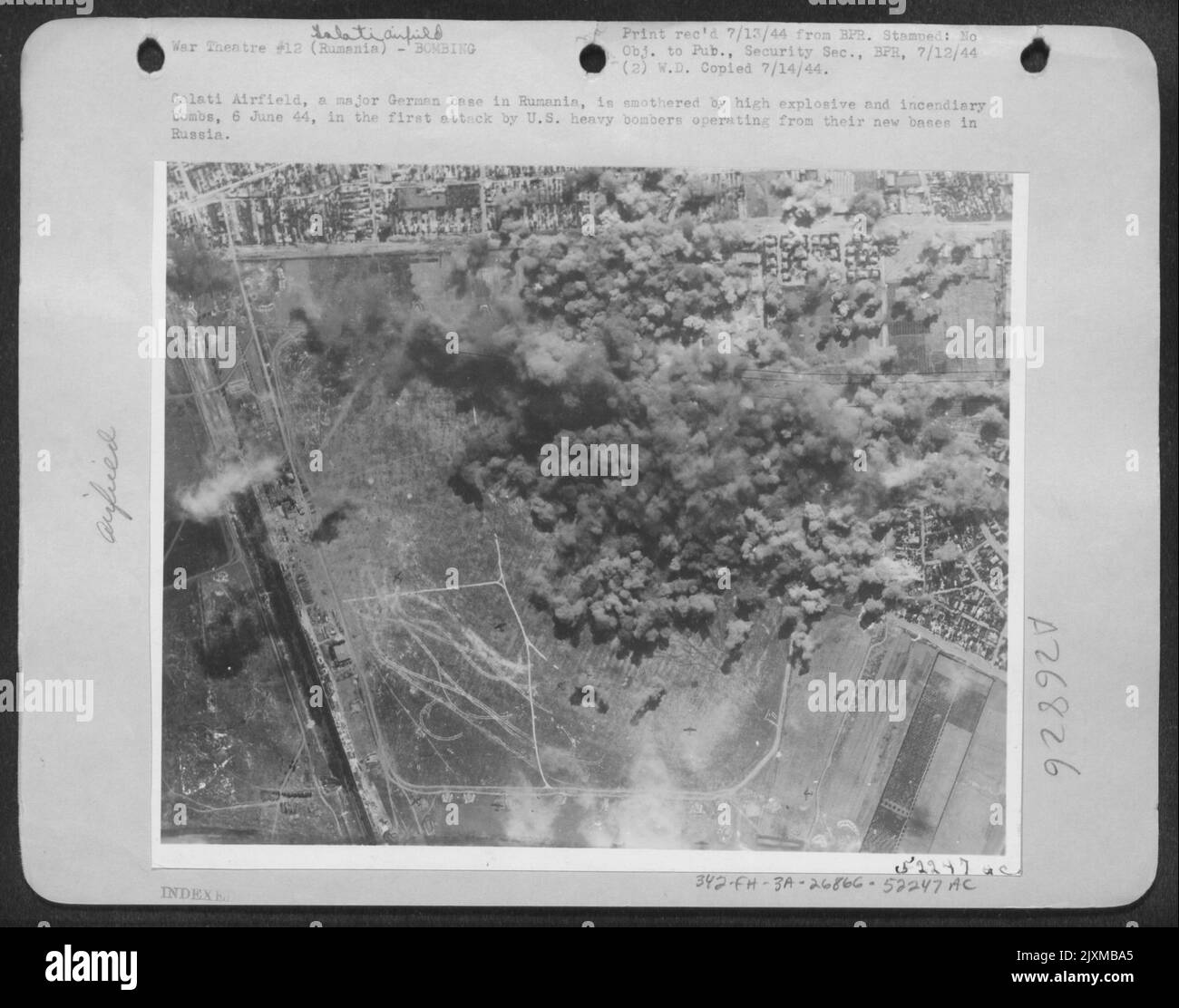 Galati Airfield, a major German base in Rumania, is smothered by high ...
