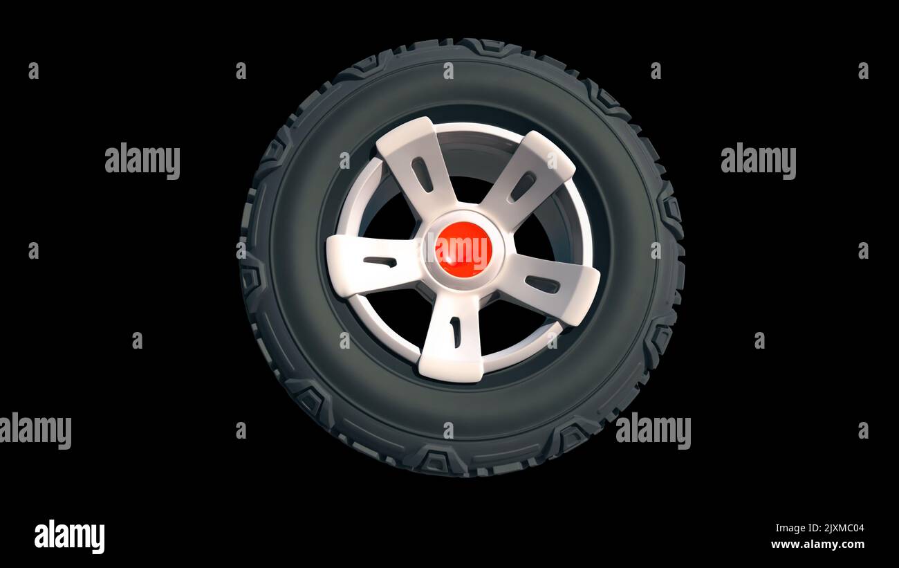 Tyre wheels 3D render Stock Photo - Alamy