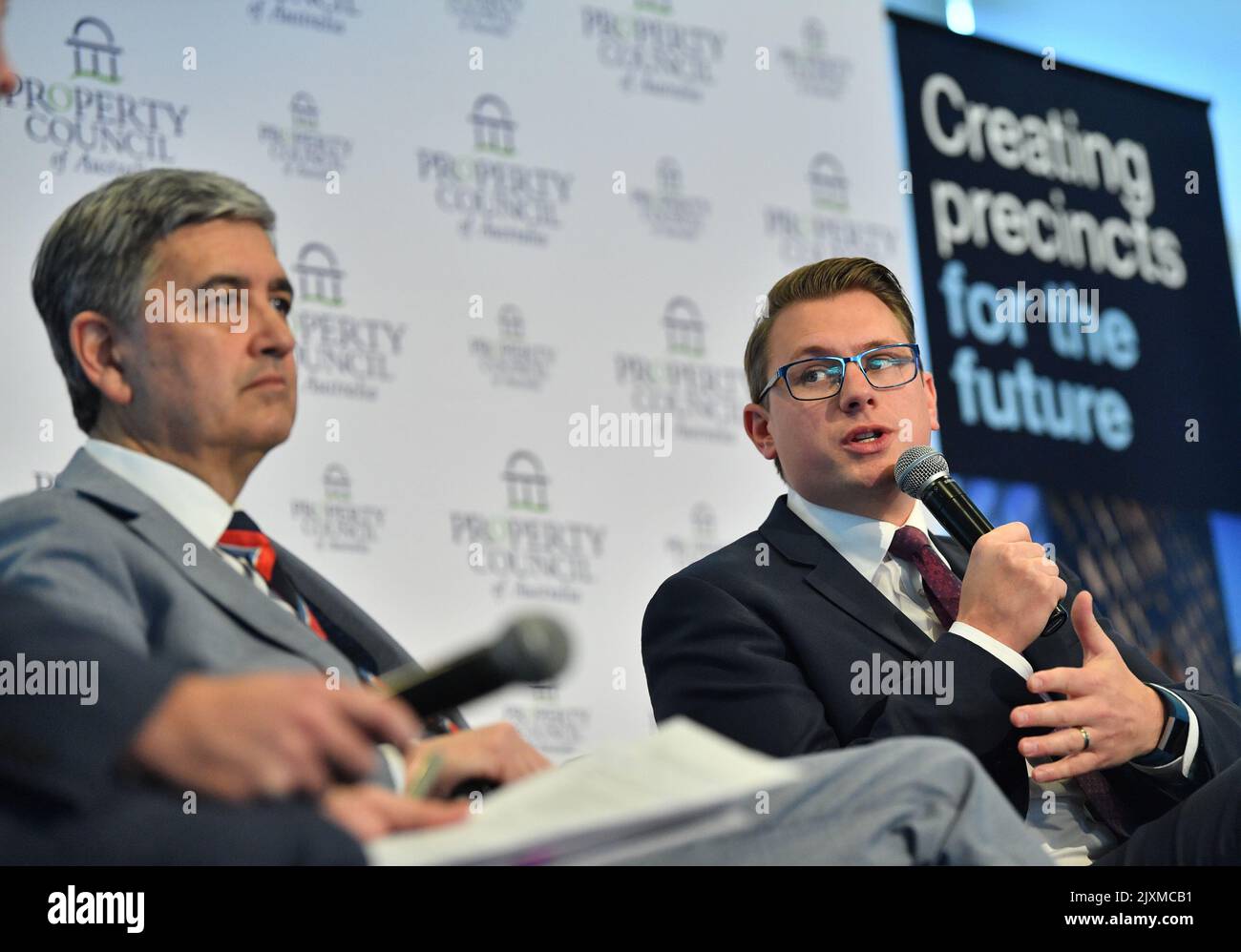 SA Treasurer Rob Lucas (left) is seen with SA Planning Minister Stephan ...