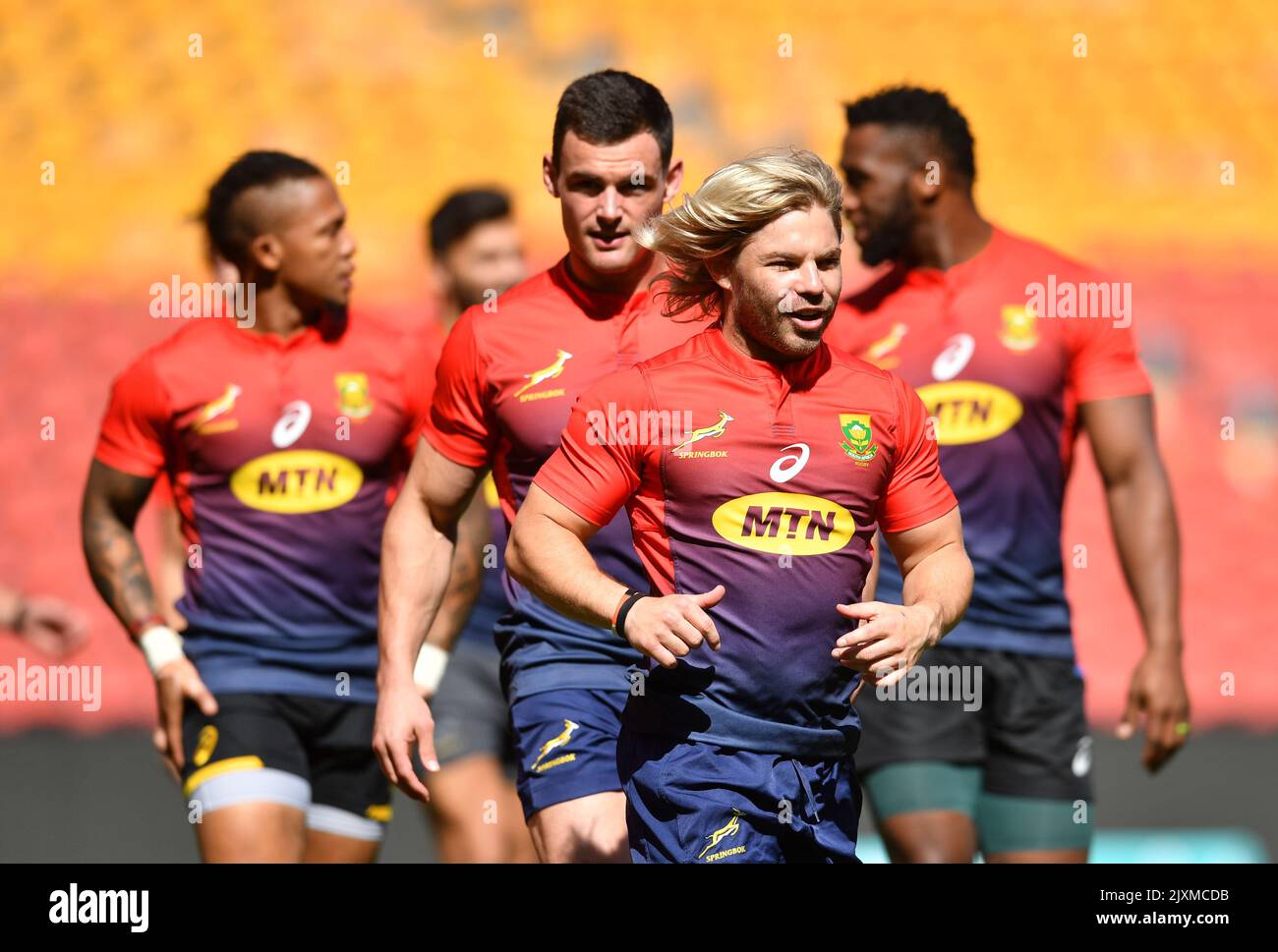 Springboks player Faf de Klerk (centre) is seen during the team ...