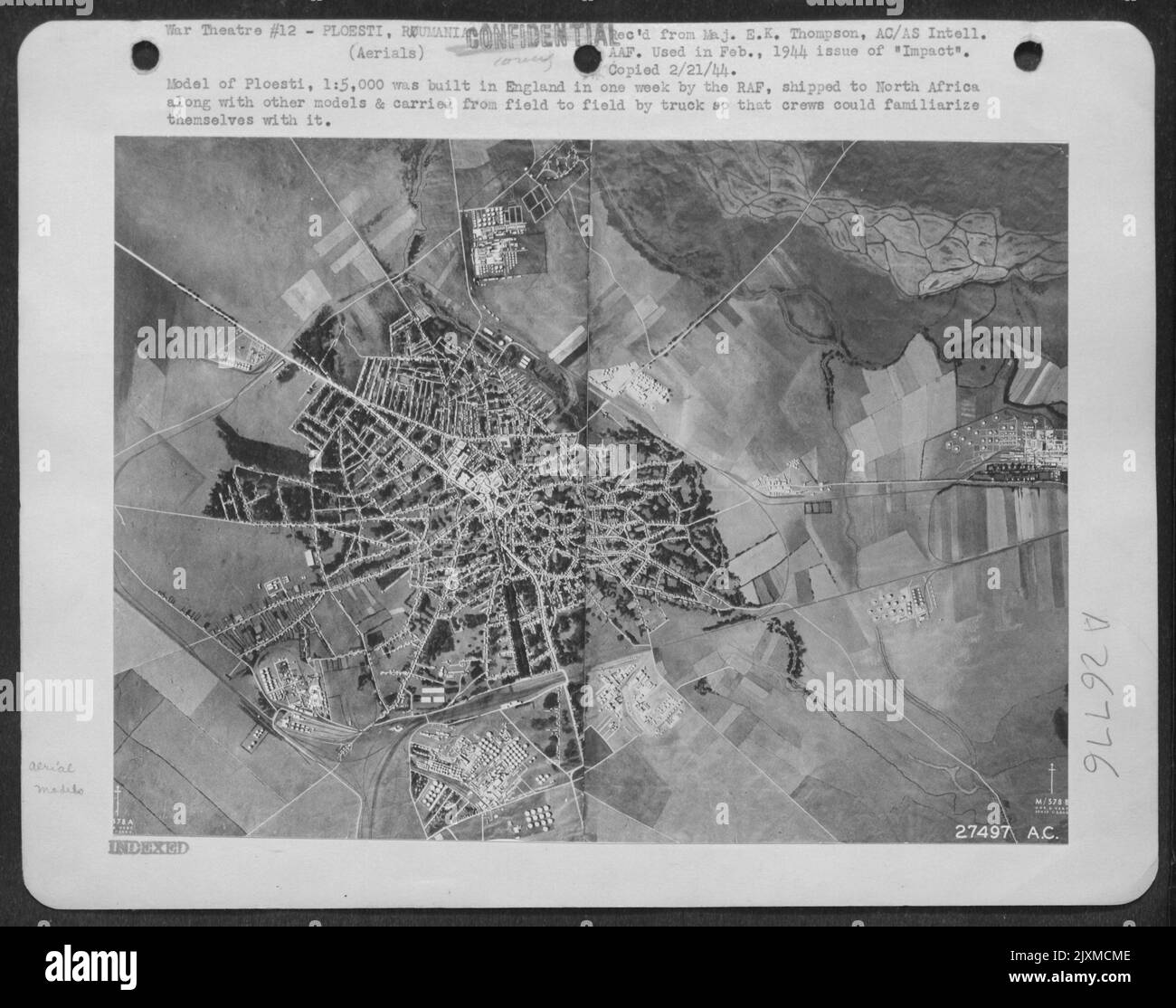 Model of Ploesti, 1:5,000 was built in England in one week by the RAF ...