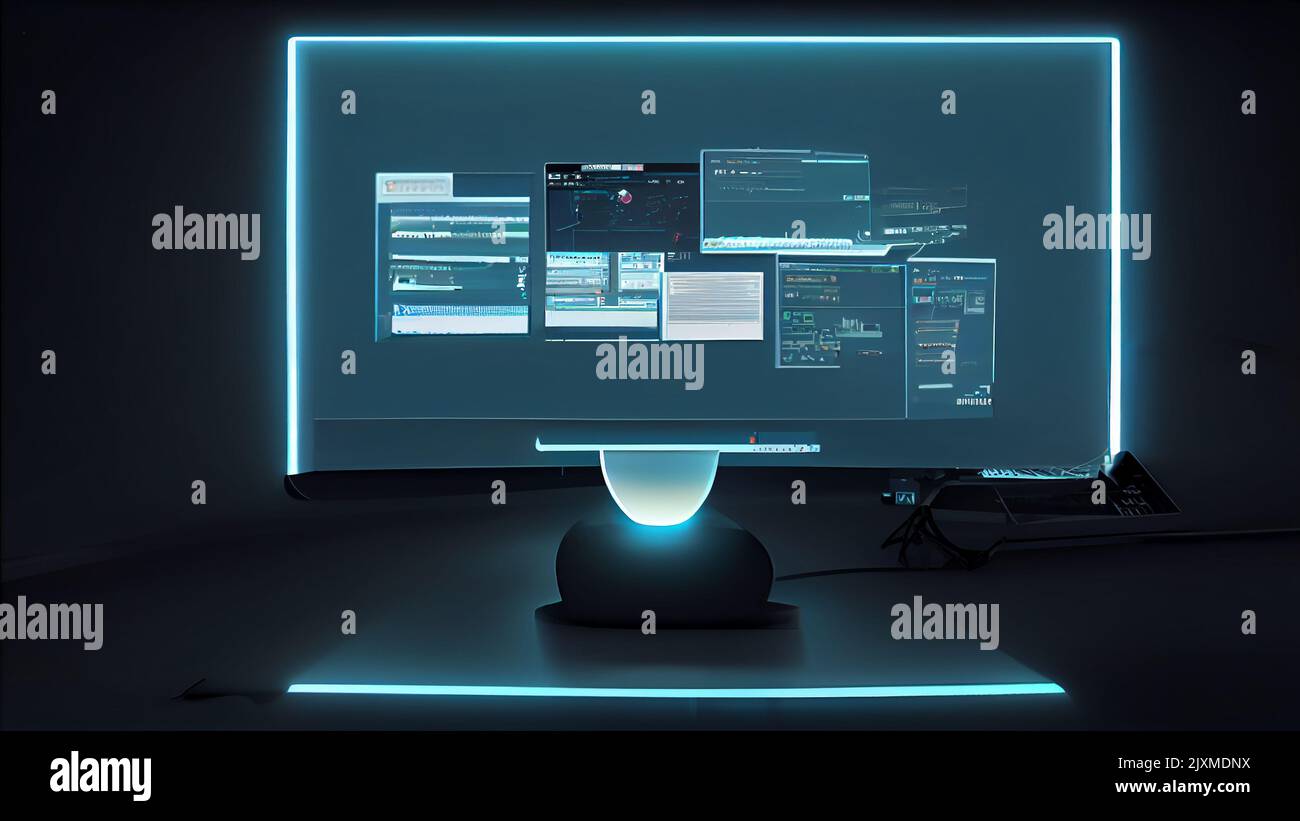 The Hi-Tech application Computer screen on the desk - Digital Generate ...