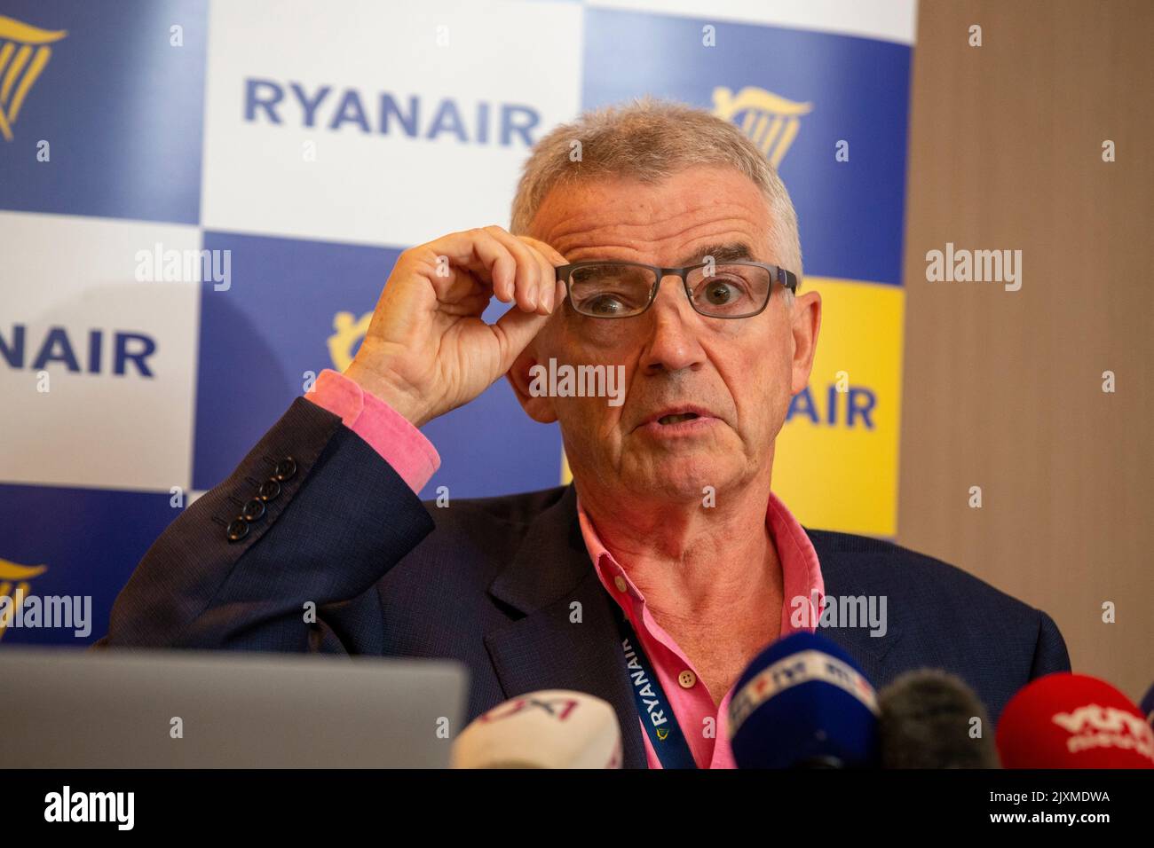 Brussels, Belgium. 07th Sep, 2022. Ryanair CEO Michael O'Leary pictured ...