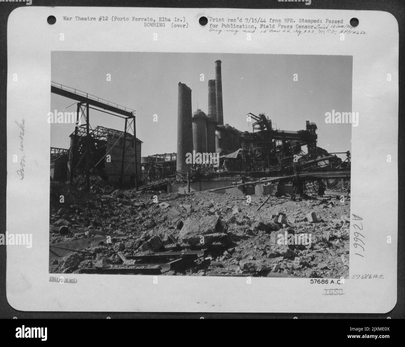 The iron works at Porto Ferraio, Elba, present this picture of absolute ...