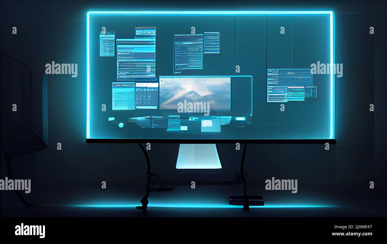 The Hi-Tech application Computer screen on the desk - Digital Generate ...