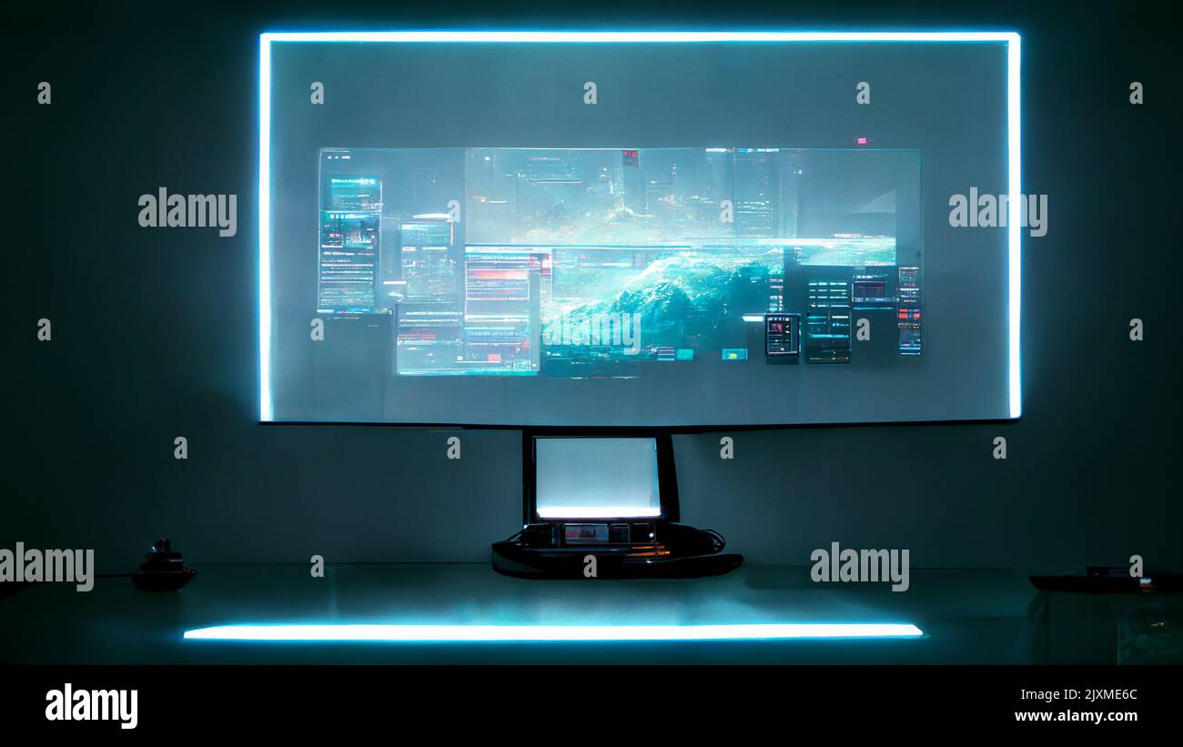 The Hi-Tech application Computer screen on the desk - Digital Generate ...