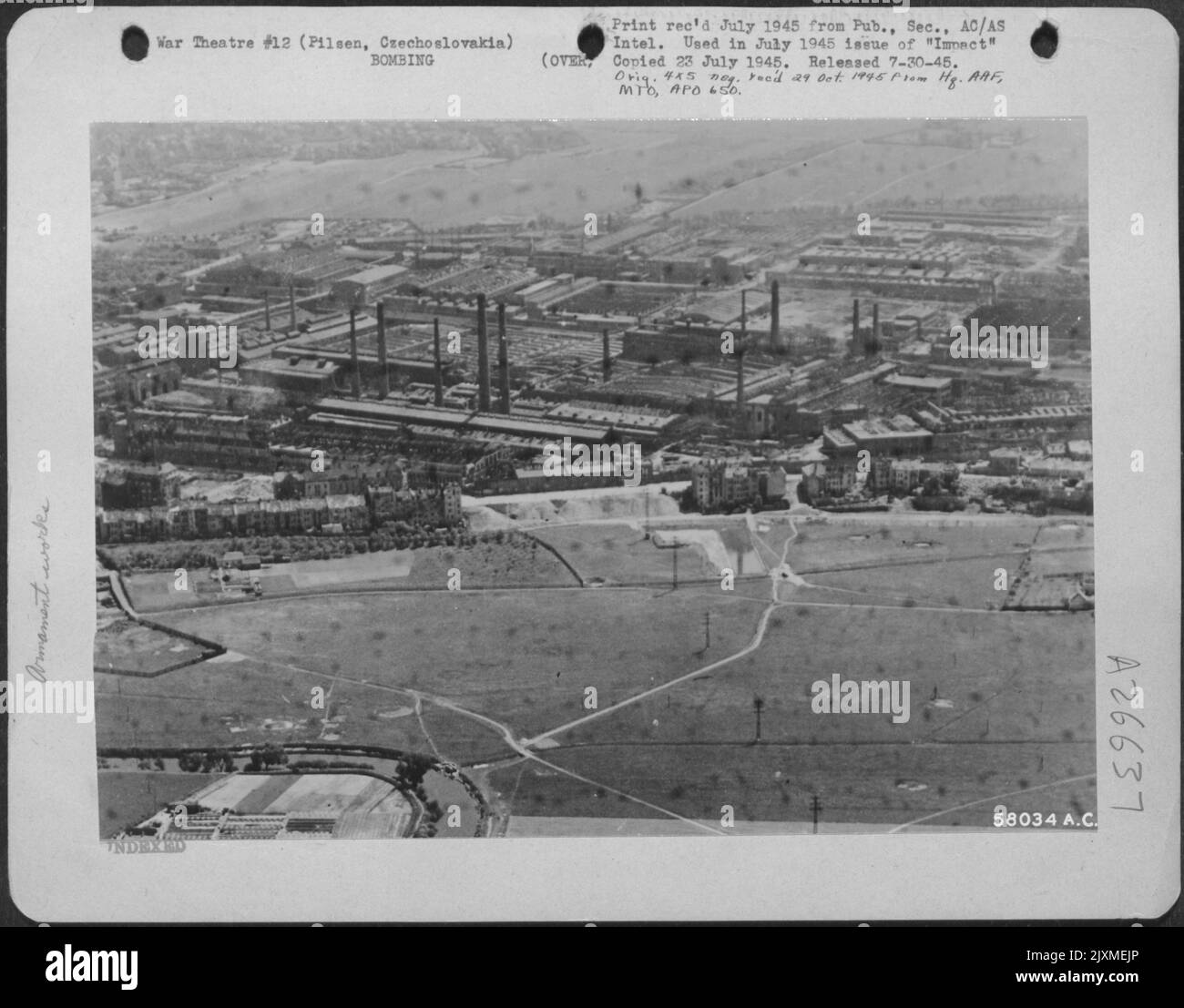 The vast Skoda Arms Plant at Pilsen, Czechoslovakia, was attacked by ...