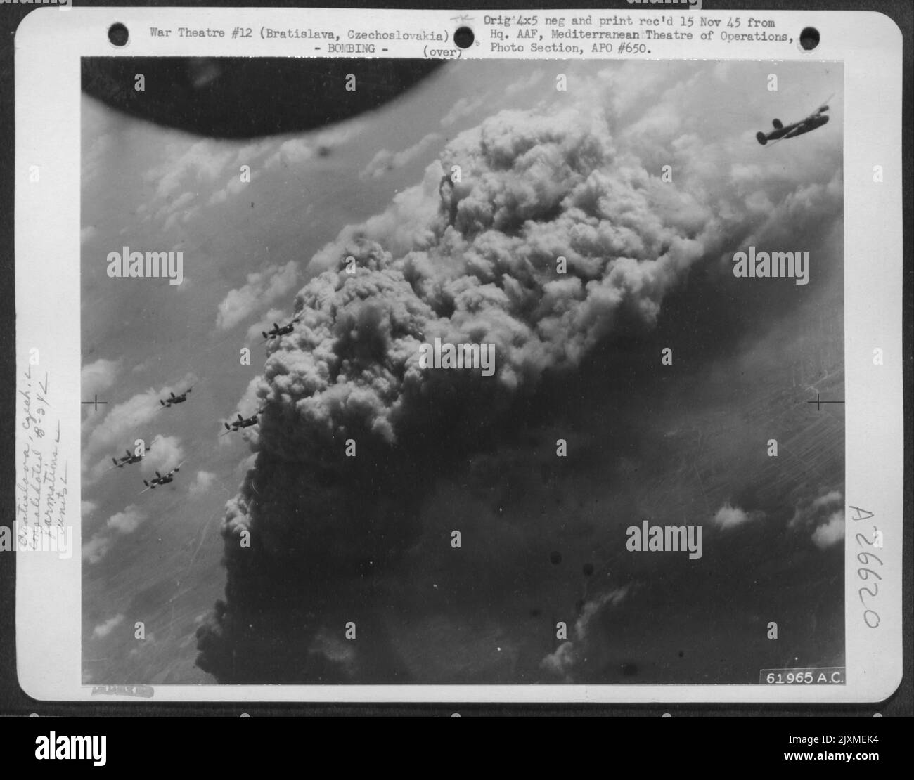 Bombing Of Bratislava, Czechoslovakia, By Consolidated B-24 "Liberators ...