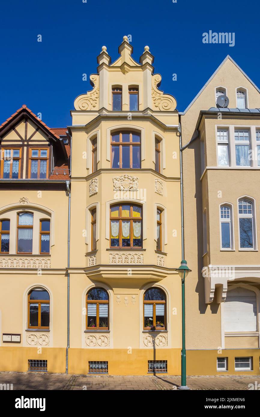 Colorful historic house in spa town Bad Salzelmen, Germany Stock Photo ...
