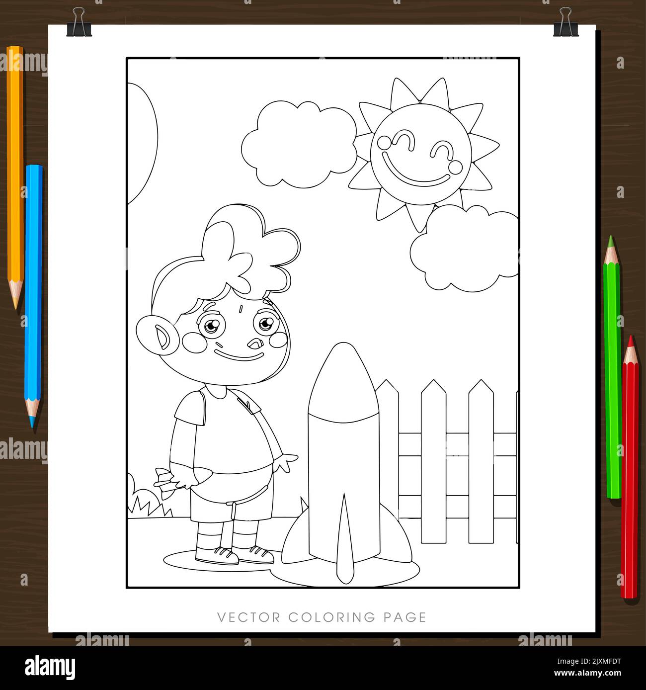 Child painting for coloring book hi-res stock photography and images ...